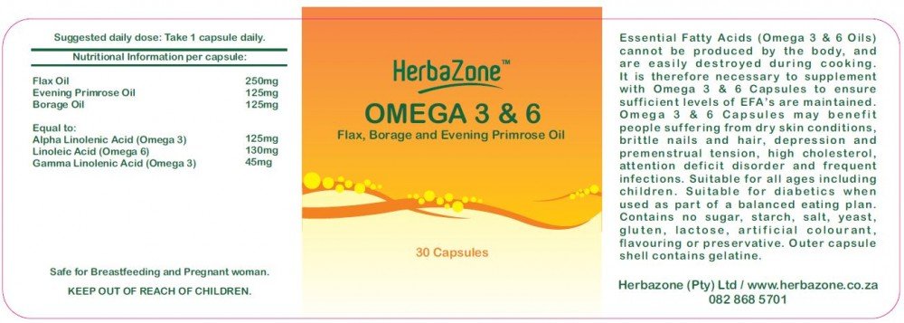 Omega 3&6 Capsules (30's) - Herbazone